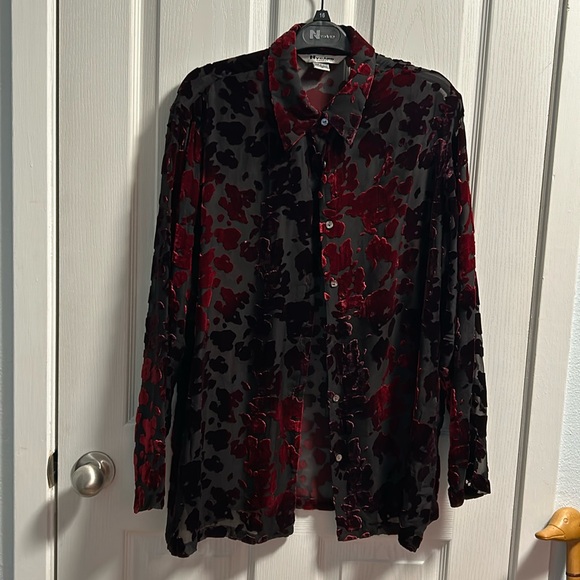 Peter Nygard | Tops | Nygard Translucent Blouse Vibrant Colors | Poshmark